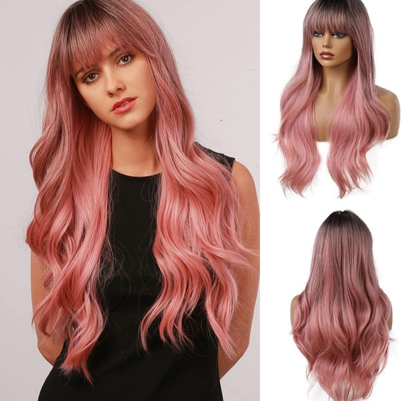 Accessories | New Ombre Pink 26 Inch Long Synthetic Wig | Poshmark